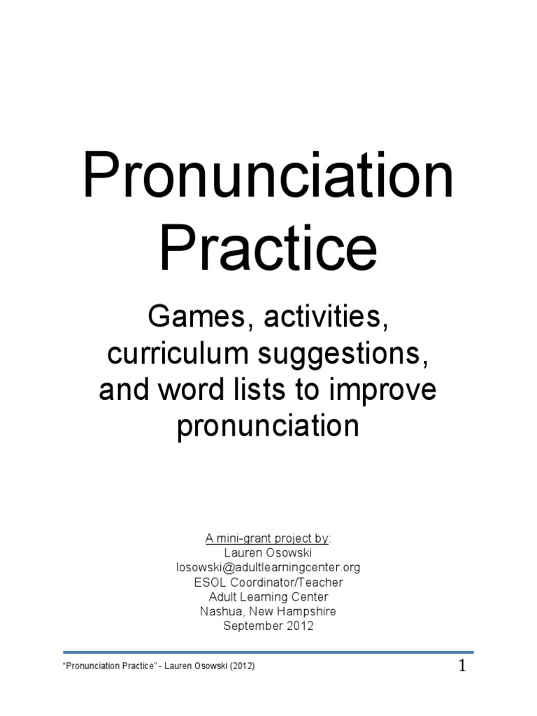 Pronunciation Practice For Semester 1 PDF | PDF | English Language ...