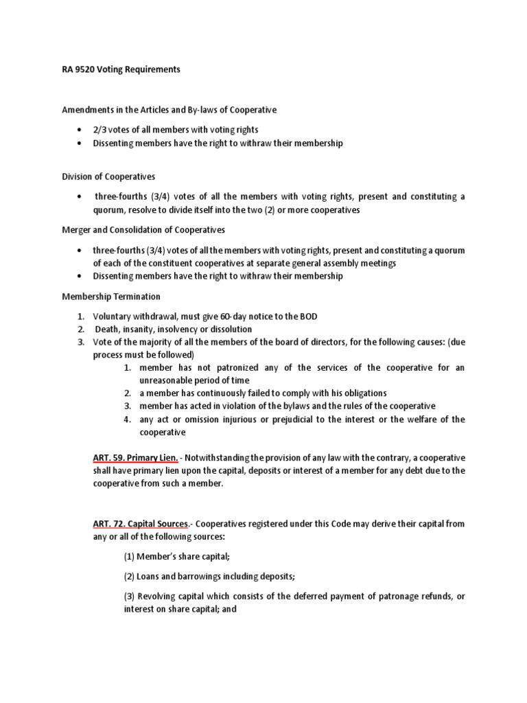 Ra 9520 | PDF | By Law | Board Of Directors