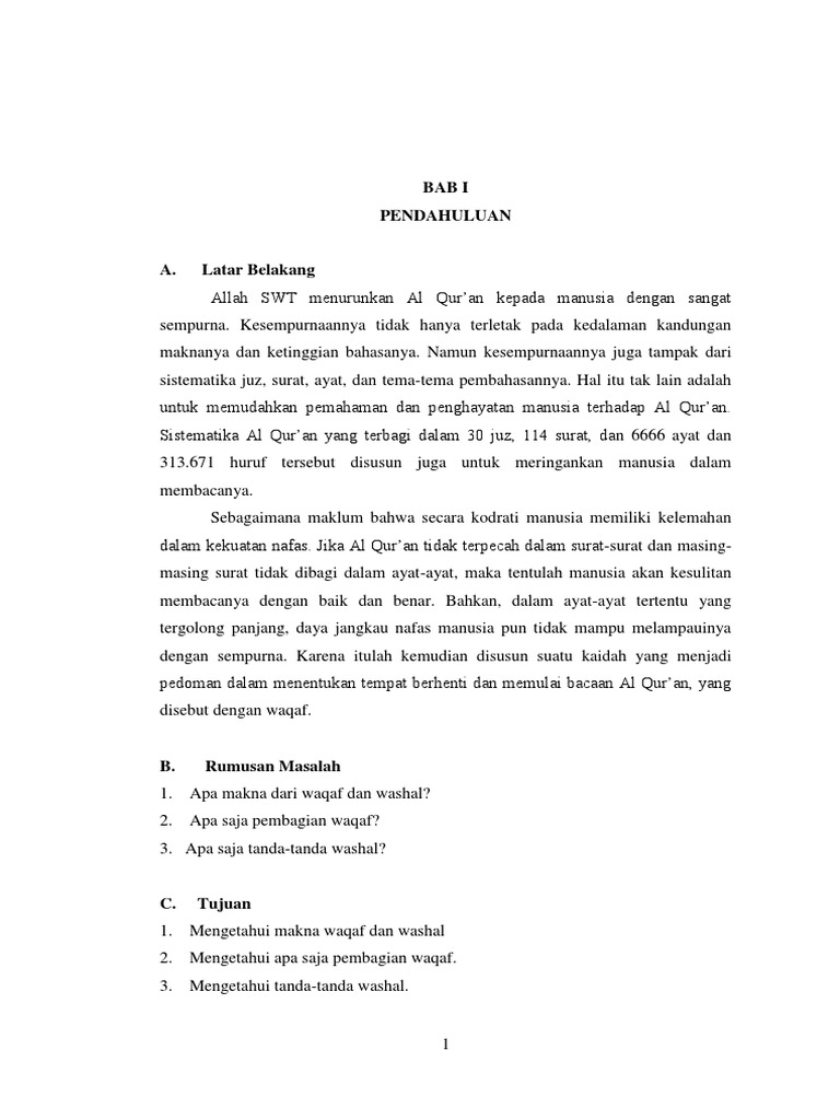 Waqaf dan Washal dalam Bacaan Al-Qur'an | PDF