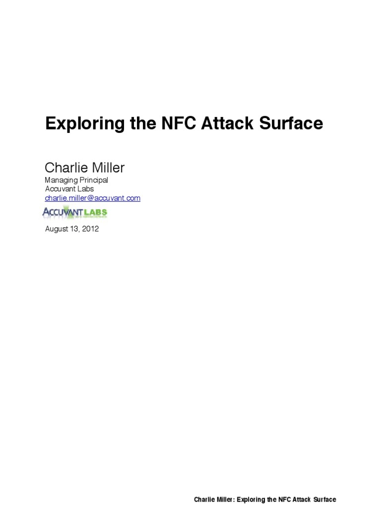 BH US 12 Miller NFC Attack Surface WP PDF | PDF | Android (Operating ...