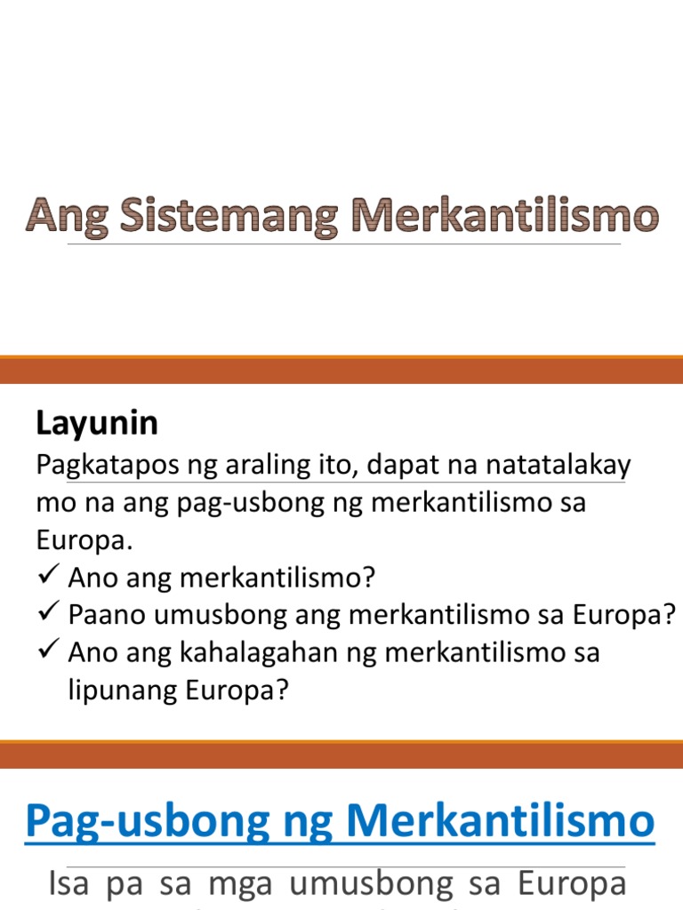 Ang Sistemang Merkantilismo | PDF