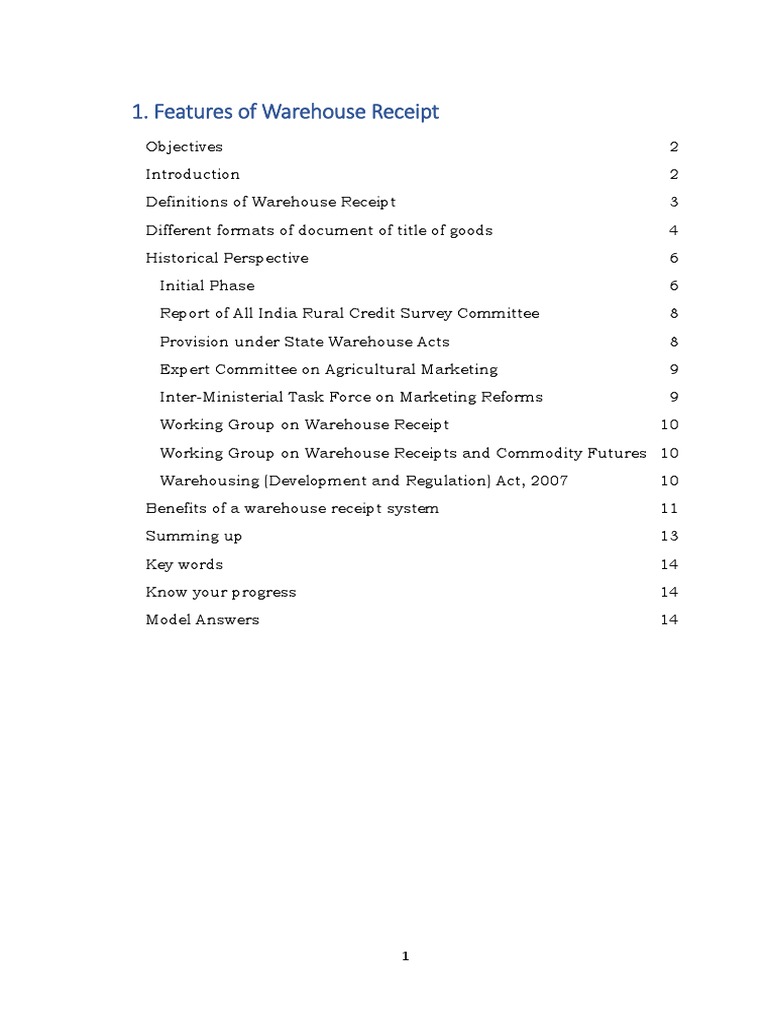 Warehouse Receipt | PDF | Bill Of Lading | Warehouse