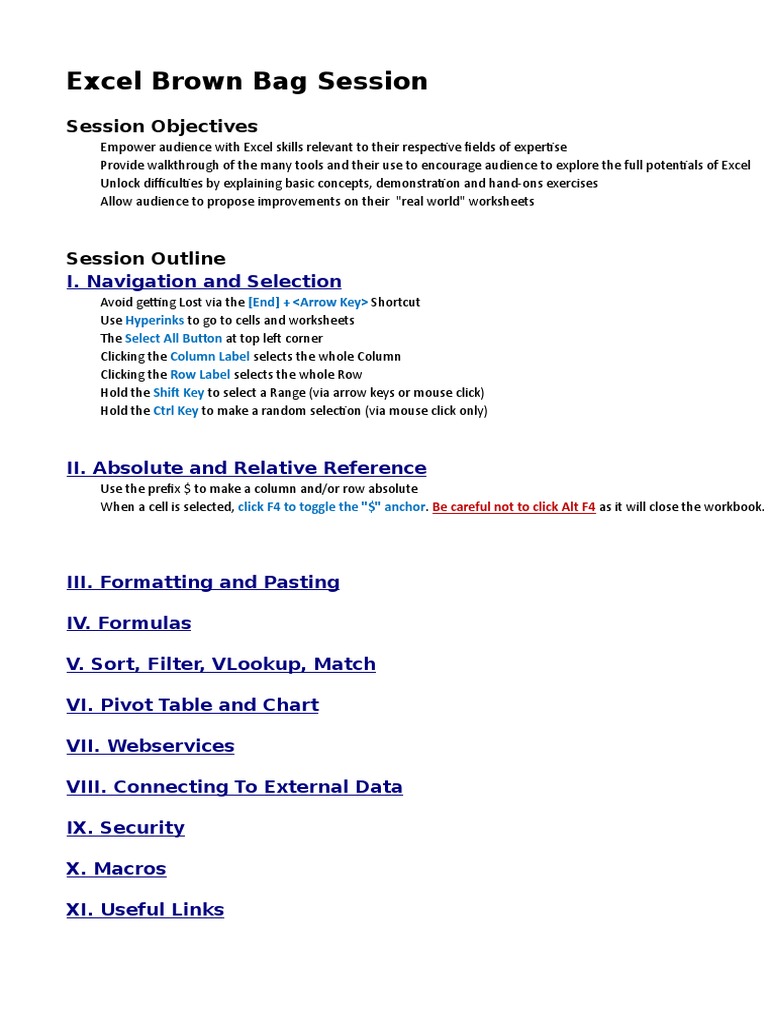 Brown Bag Session Blank | PDF | Microsoft Excel | Fruit