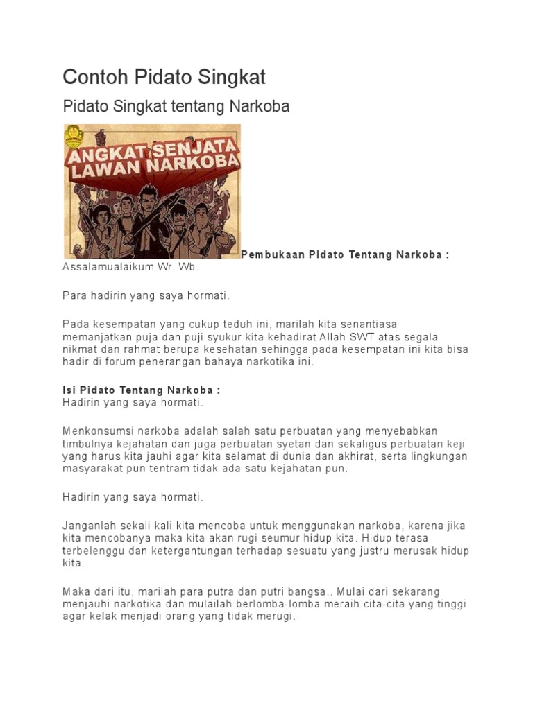 Contoh Pidato Singkat | PDF | Karier & Perkembangan | Pengembangan Diri