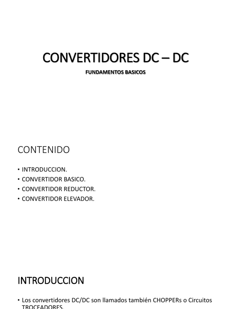 Convertidores DC - DC | PDF | Inductor | Corriente continua