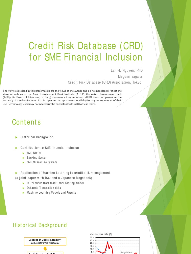 Session 2-2: Credit Risk Database (CRD) For SME Financial Inclusion by ...