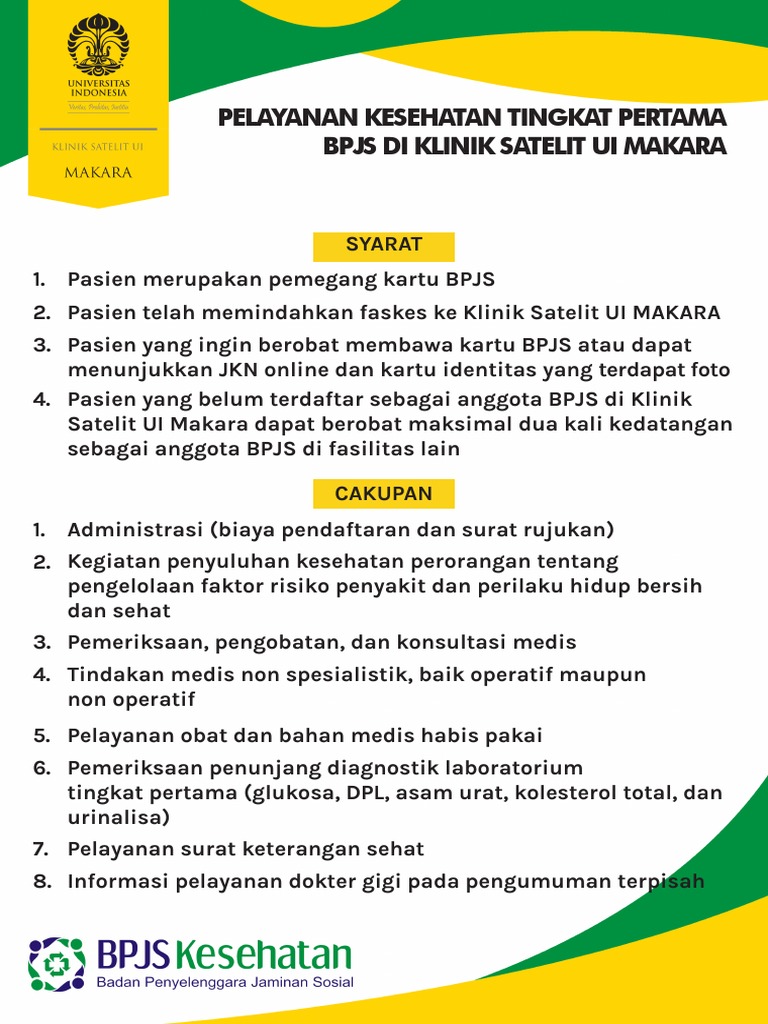 Syarat Dan Cakupan BPJS Poster | PDF