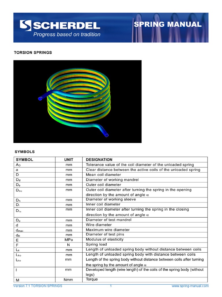Torsion Spring Design and Calculations | PDF | Mechanical Engineering ...