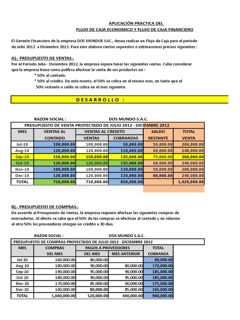 Flujo de Caja Economico y Financiero | PDF | Flujo de efectivo | Presupuesto
