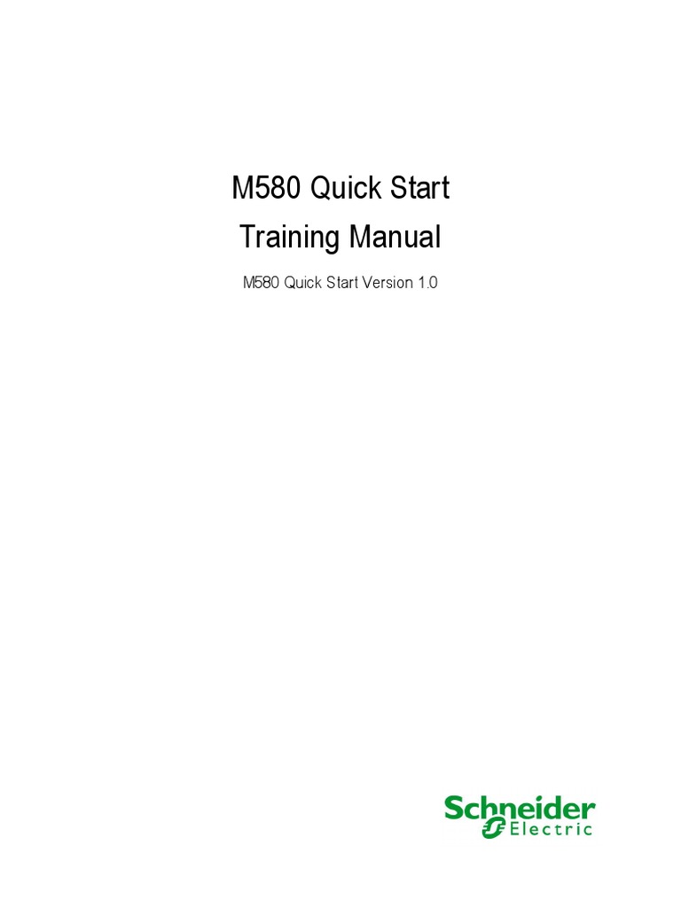 Modicon M580 Quick Start - v1.0 - Training Manual | PDF | Input/Output | Automation