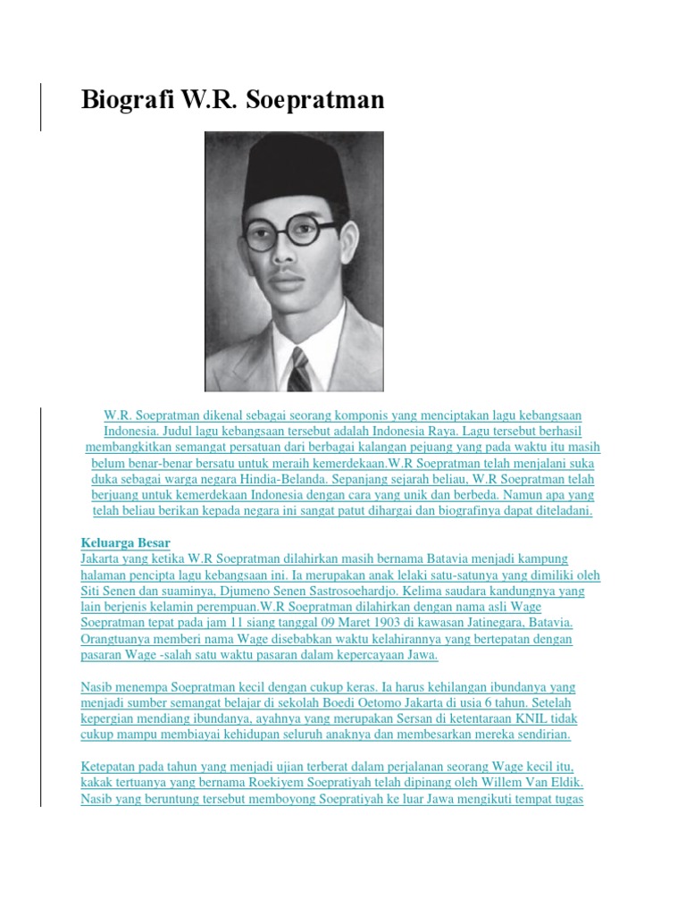 Biografi W.R Supratman | PDF