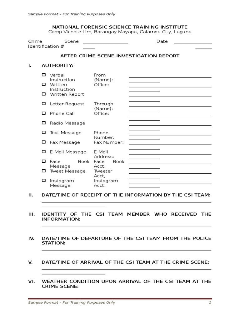 After CSI Report | PDF | Crime Scene | Forensic Science