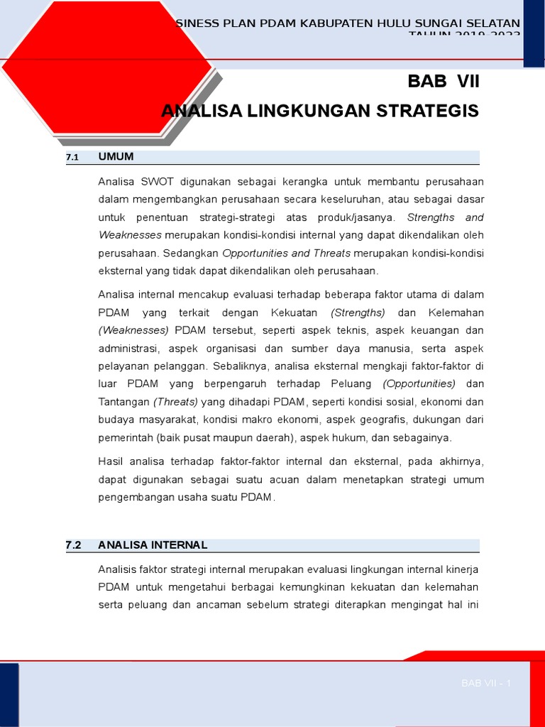 BAB 7 - Analisis Lingkungan Strategis (SWOT) - HSS | PDF