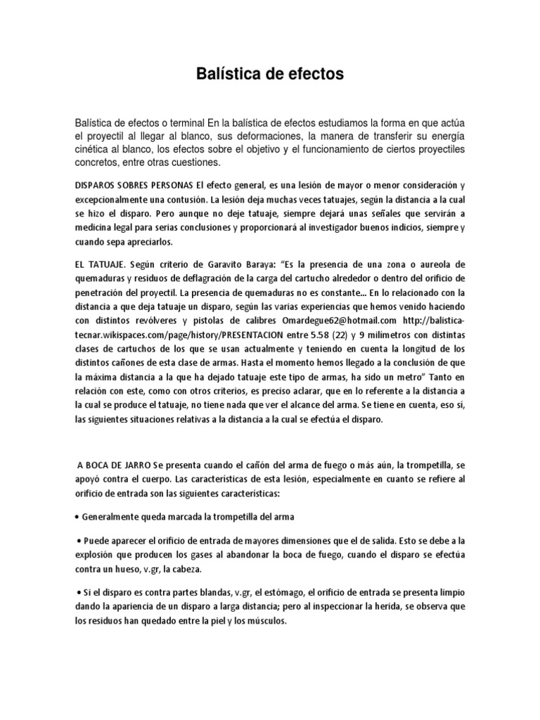 Balística de Efectos | PDF | Proyectiles | Balística