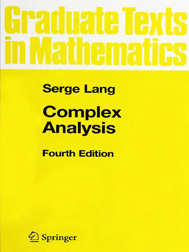 (Graduate Texts in Mathematics 103) Serge Lang - Complex Analysis. | PDF