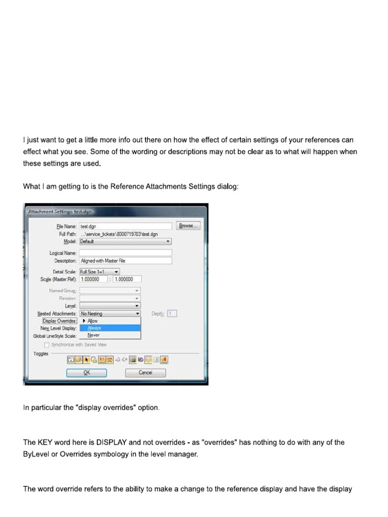 Microstation - Refrence Nesting & Overrides Explained | PDF