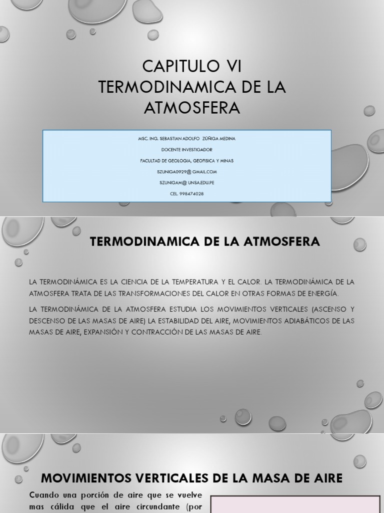 CAPITULO VI Termodinamica de La Atmosfera | PDF | Convección | Termodinámica
