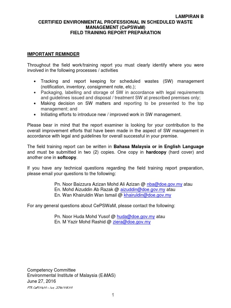 FTR Cepswam Format | PDF | Waste Management | Waste