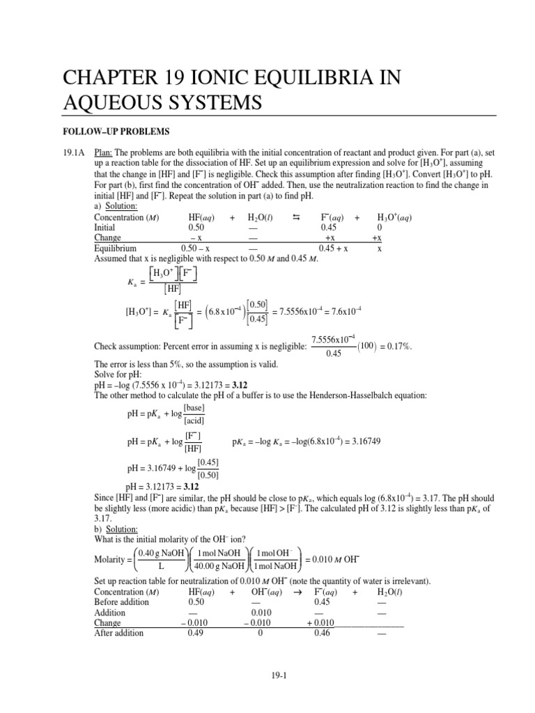 Ionic Equilibria Buffer Problems | PDF | Buffer Solution | Acid Dissociation Constant