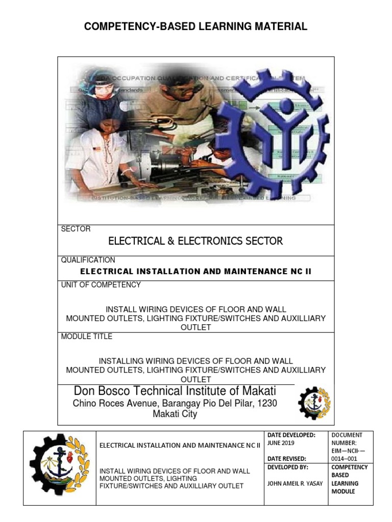 CBLM Lo.1 Eim Ncii | PDF | Personal Protective Equipment | Electrical Wiring
