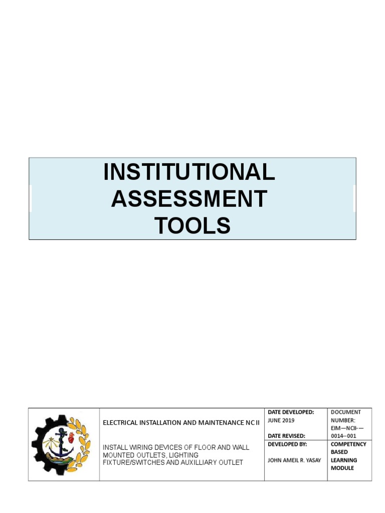 Institutional Assessment Tools FBS Ncii | PDF | Electrical Wiring | Switch