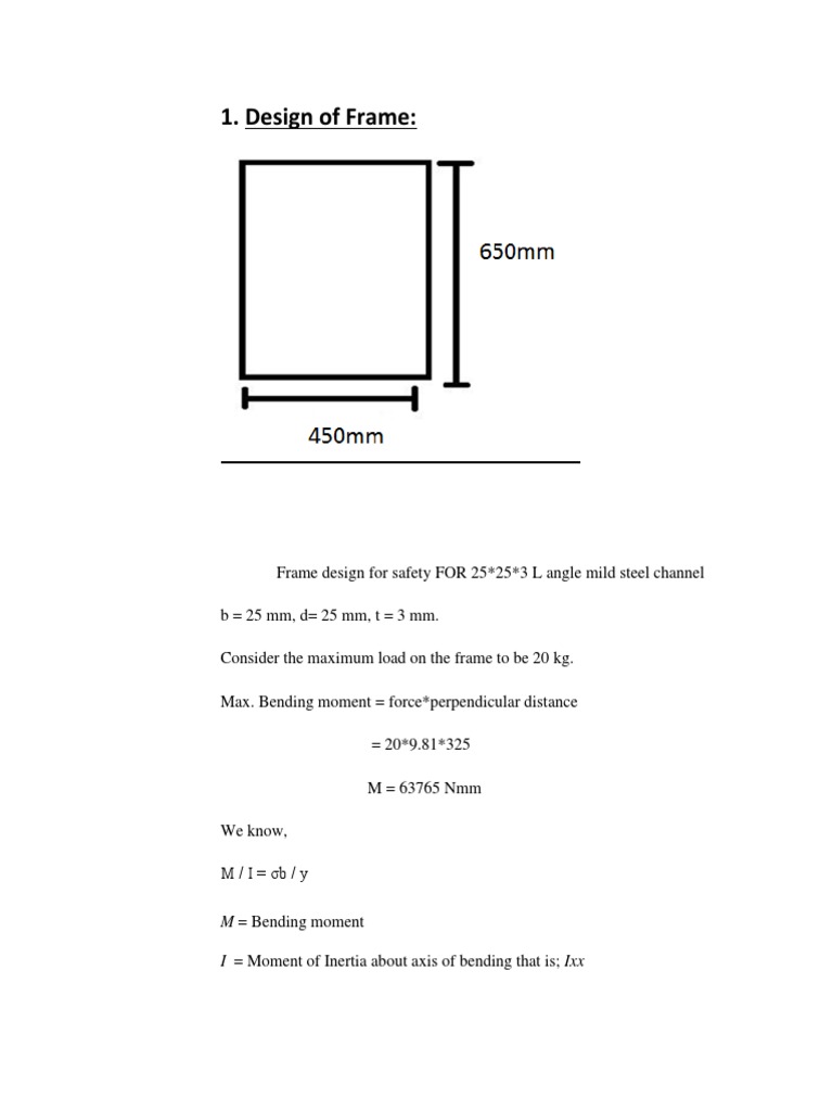 Calculation of Frame | PDF | Technology & Engineering