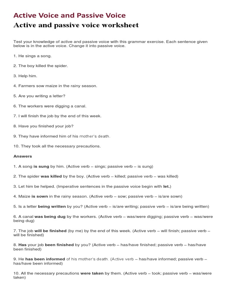Active and Passive Voice | PDF | Verb