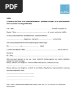 IndiGo Unaccompanied Minor Form | PDF