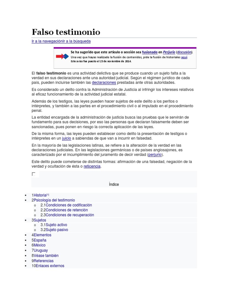 Falso Testimonio | PDF | Testimonio | Testigo