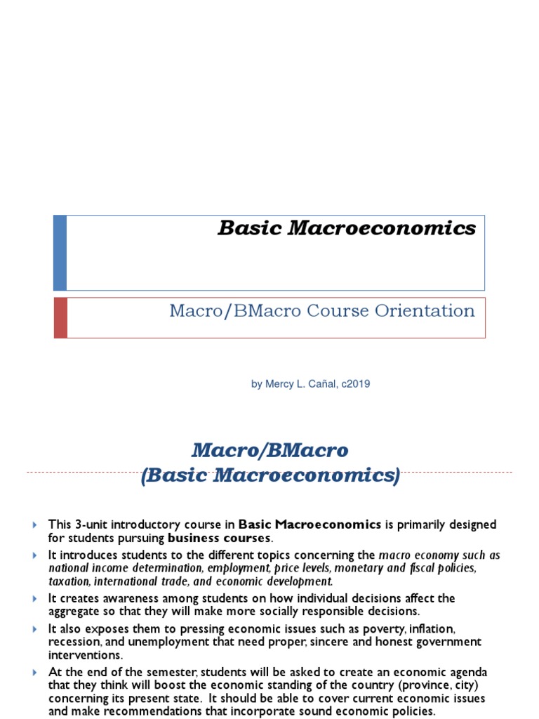 Macro Economics Pdf Macroeconomics Economics