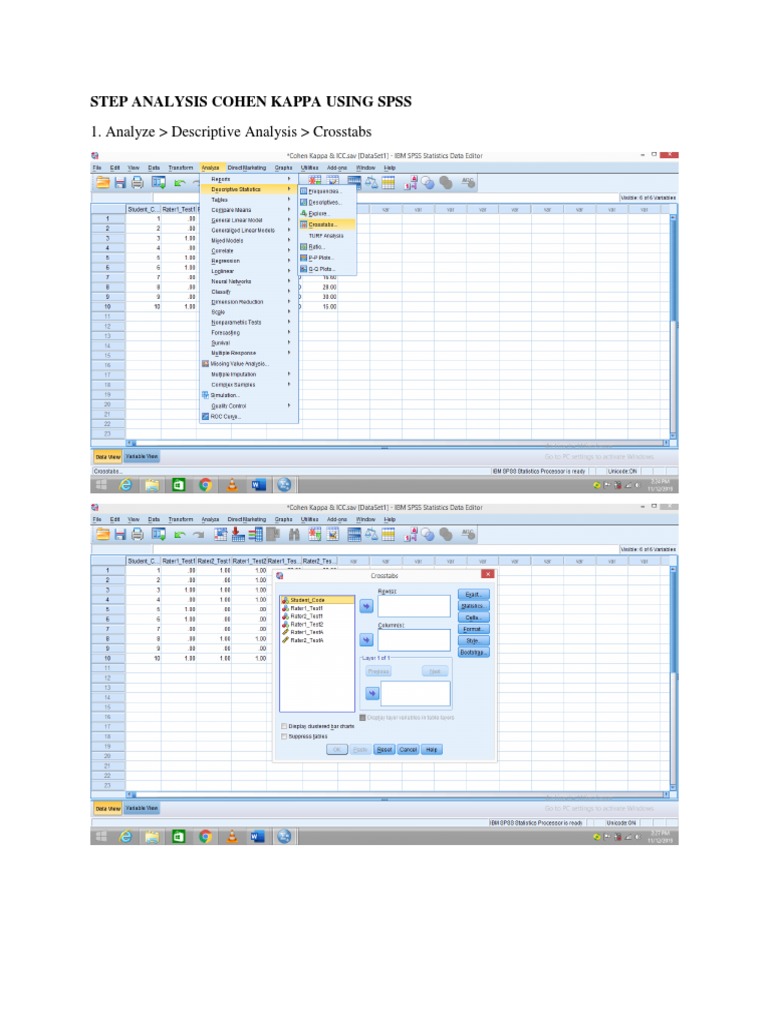 STEP SPSS ANALYSIS COHEN KAPPA and ICC | PDF | Multivariate Statistics ...