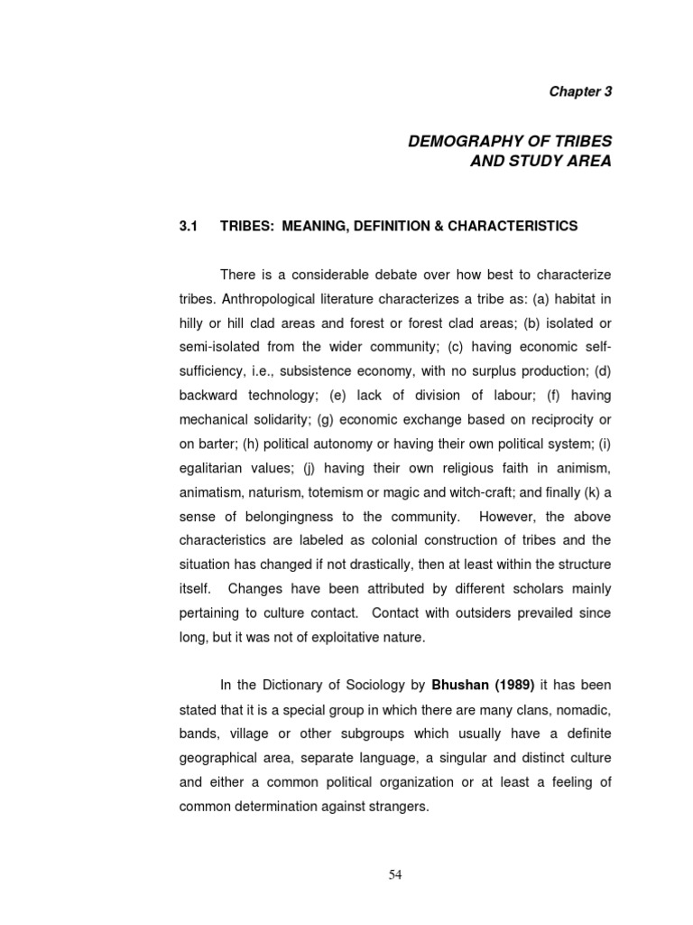 Sex Population of Tribes PDF | PDF