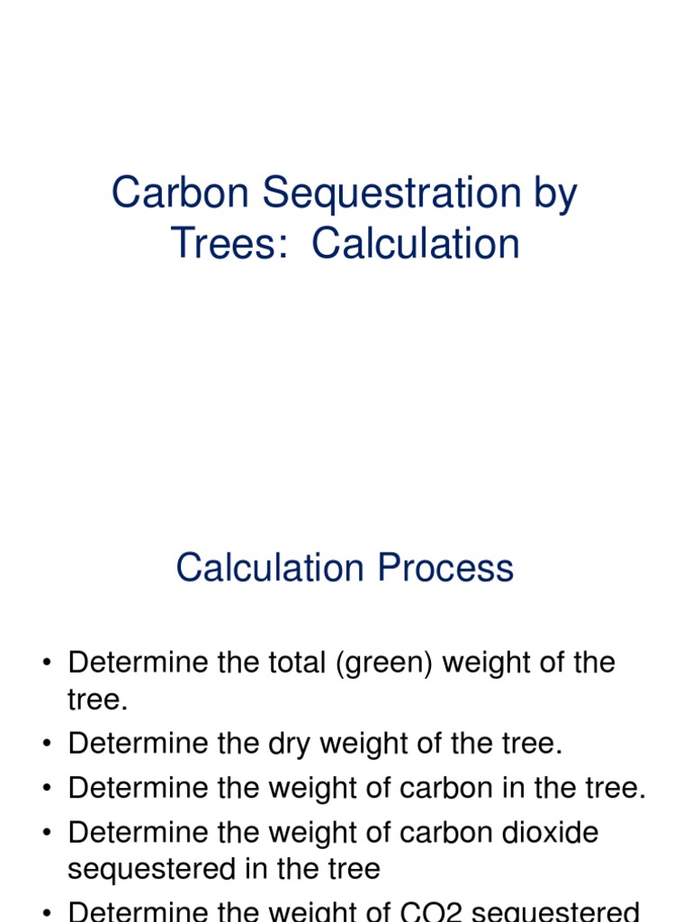 Tree Carbon Sequestration Calculation | PDF | Carbon Sequestration ...