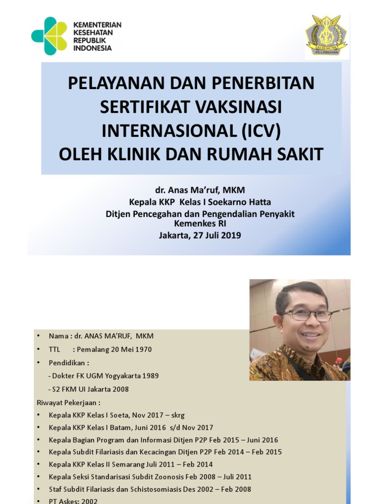 Pelayanan Dan Penerbitan Sertifikat Vaksinasi Internasional (Icv) Oleh ...