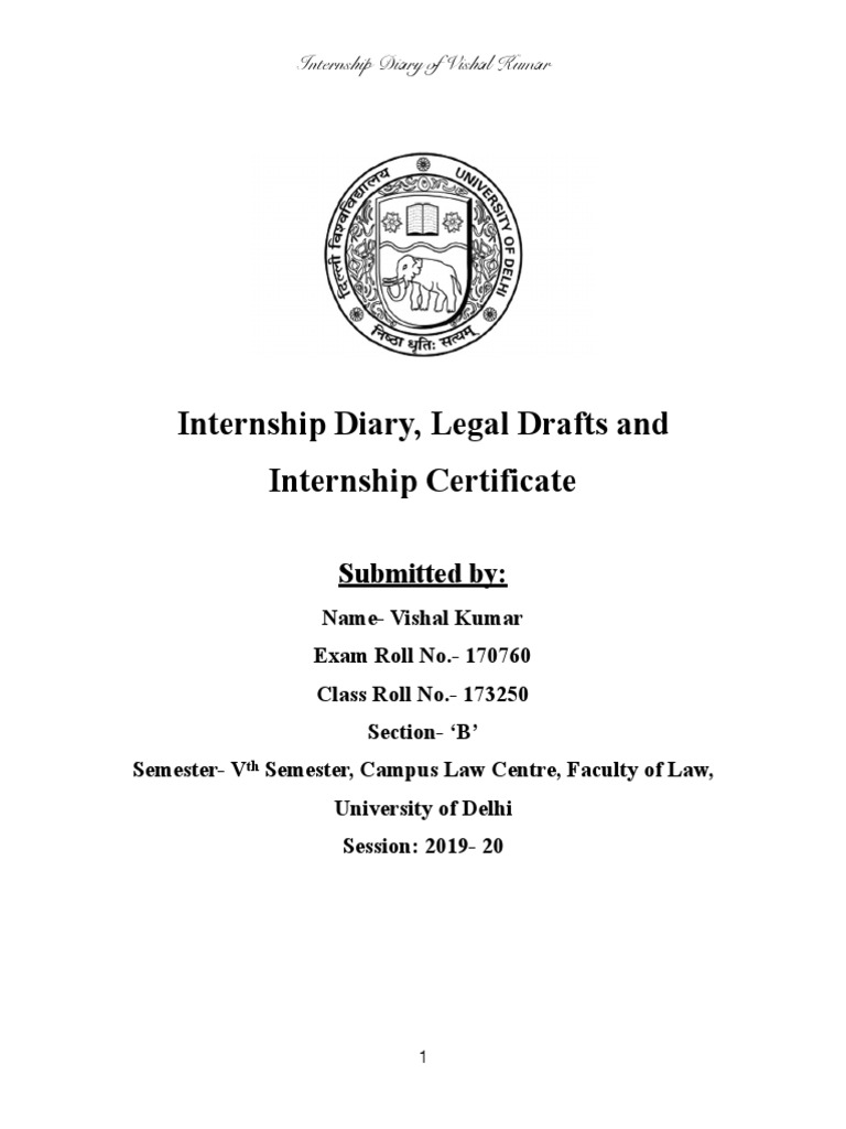 Internship Diary For Submission | PDF | Lawsuit | Rama