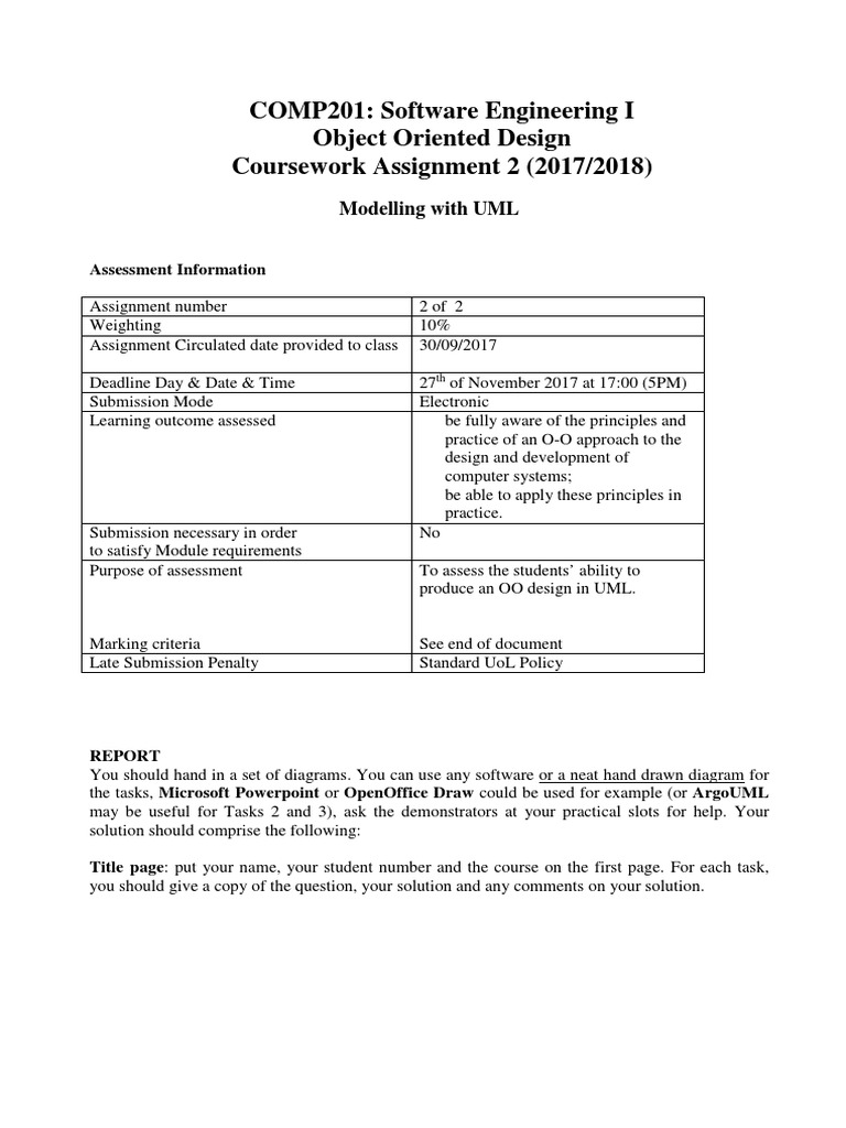 Assignment2 Comp201 2017 | PDF | Hairdresser | Unified Modeling Language