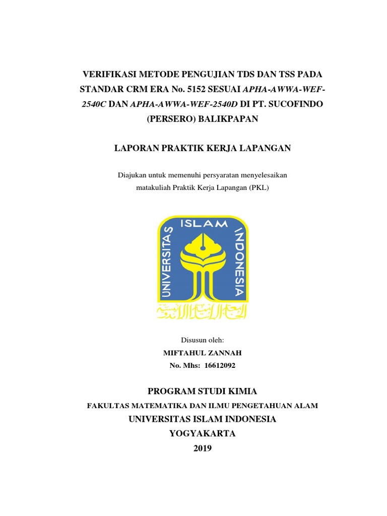 Verifikasi Pengujian TDS dan TSS Sucofindo | PDF