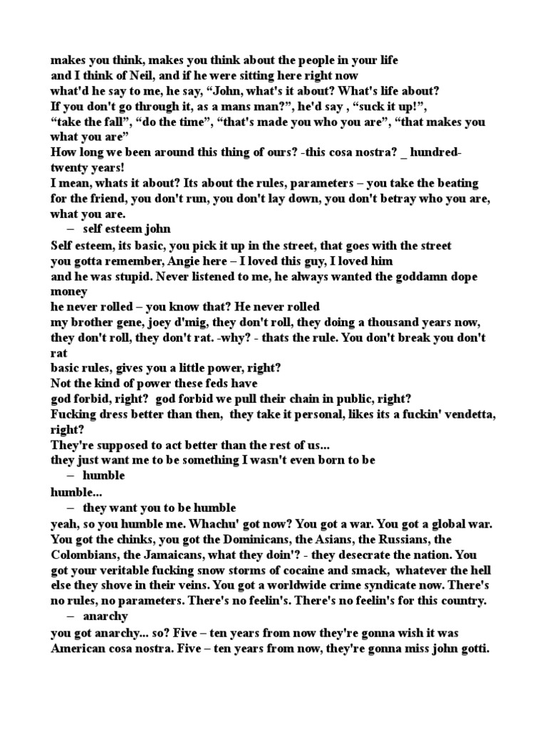 Gotti TV Movie Transcript | PDF