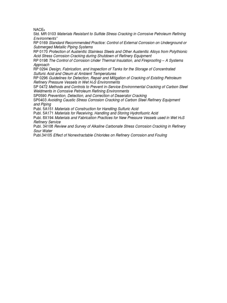 Nace Standards Related To 571 | PDF