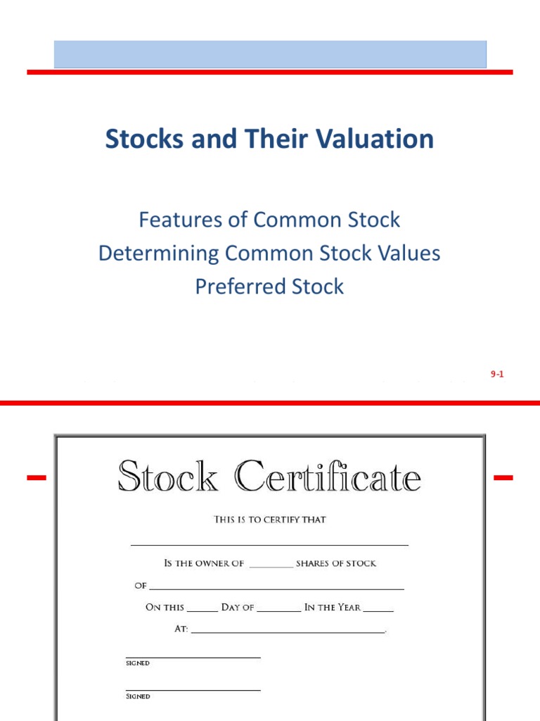 Stock Valuation | PDF | Stocks | Preferred Stock