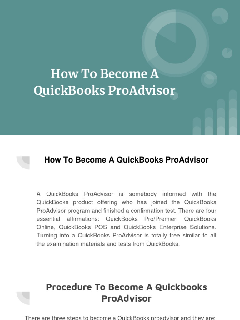 How To Become A QuickBooks ProAdvisor | PDF