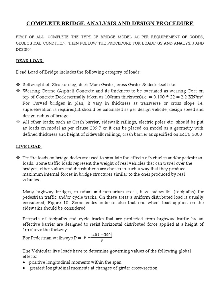 Bridge Analysis & Design Procedure | PDF | Bridge | Deep Foundation