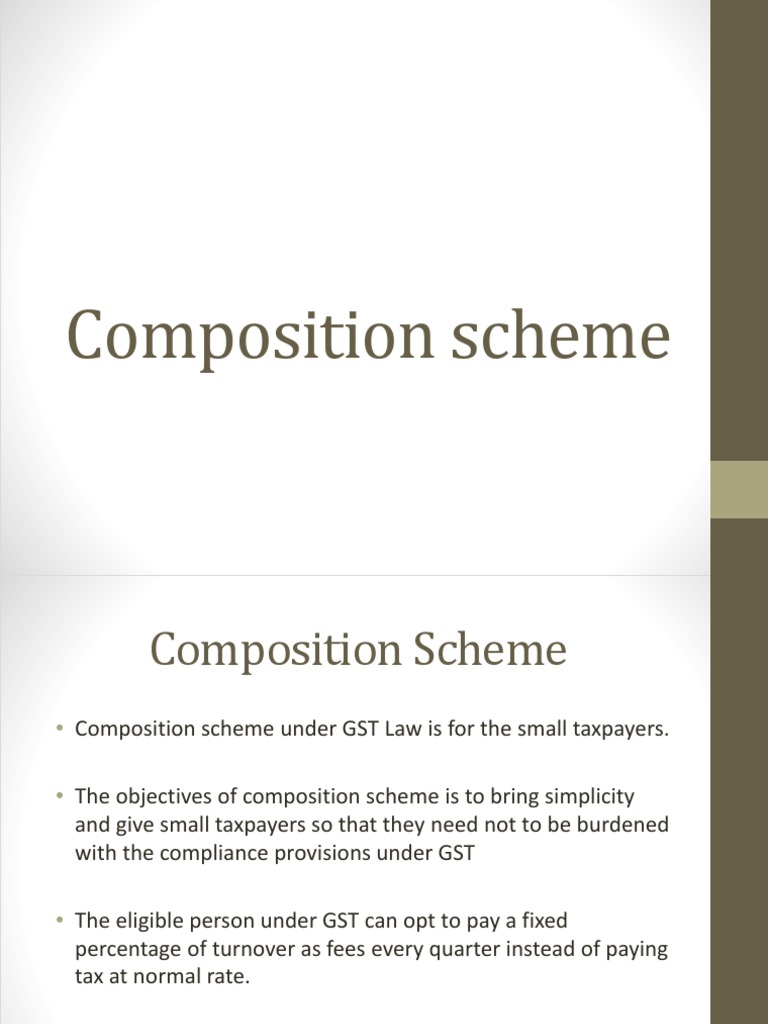 Composition Scheme | PDF | Value Added Tax | Taxes