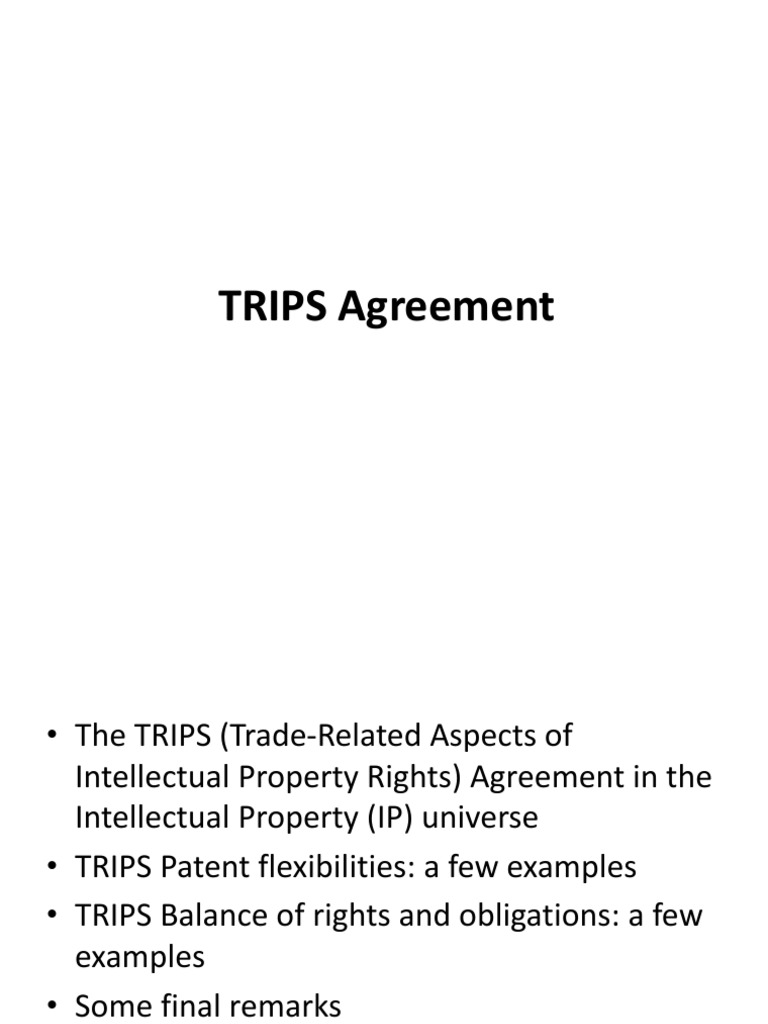 TRIPs Agreement | PDF | Trips Agreement | Patent