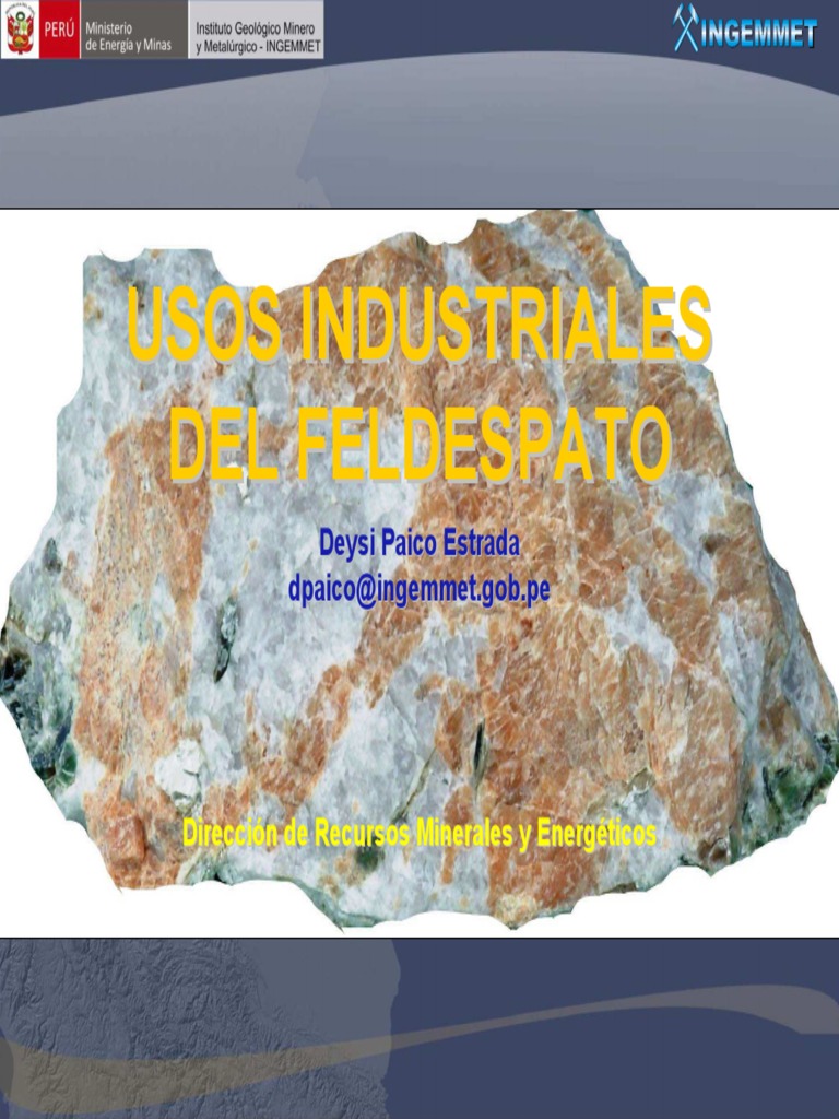 Usos Del Feldespato Ingemmet | PDF | Minerales | Mineralogía