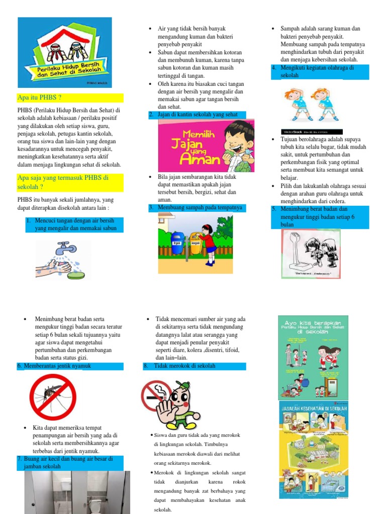 Leaflet PHBS Di Sekolah | PDF