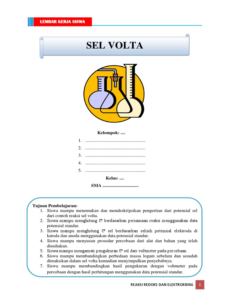 Lks Sel Volta & Potensial Sel | PDF | Metode & Bahan Ajar | Sains ...