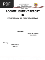 RD Elc Corner Accomplishment Report | PDF | Cognition | Learning
