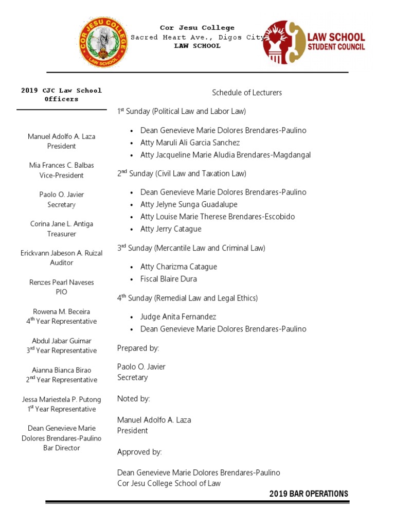 Schedule Lecturer | PDF