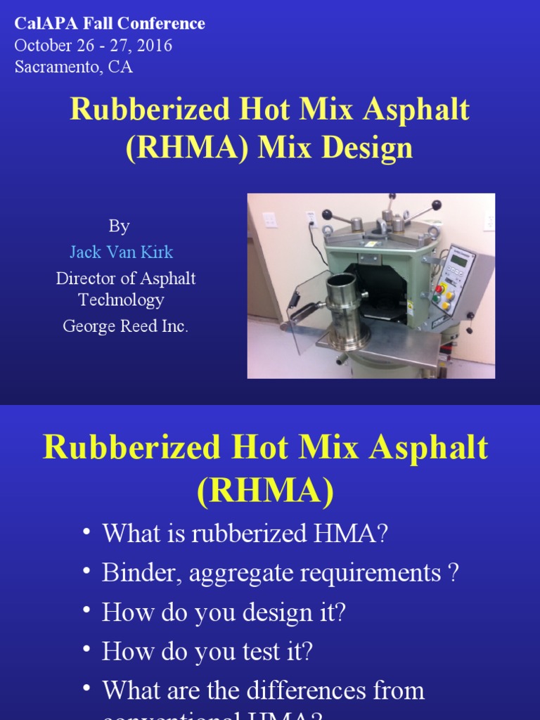 Rubberized Hot Mix Asphalt (RHMA) Mix Design | PDF | Road Surface | Asphalt